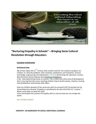 Nurturing Empathy in Schools Course 1 | PDF