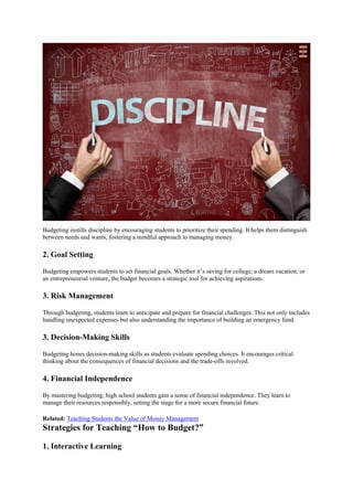 Teaching High School Students "How to Budget?": 7 Best Strategies ...