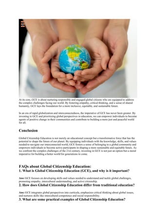Nurturing Global Citizens: The Imperative of Global Citizenship Education | PDF