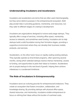 Nurturing Innovation Exploring the Impact of Incubators and ...