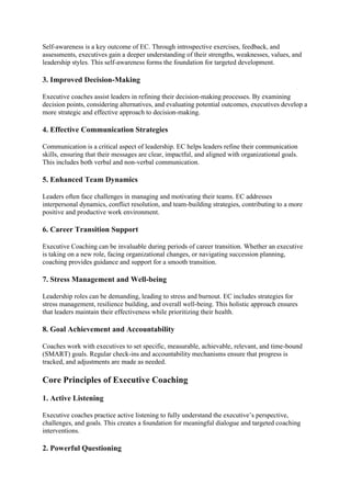 Executive coaching: What is it and what are the benefits and core ...