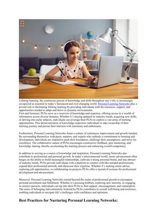 Nurturing Personal Learning Networks: The Key to Lifelong Growth | PDF
