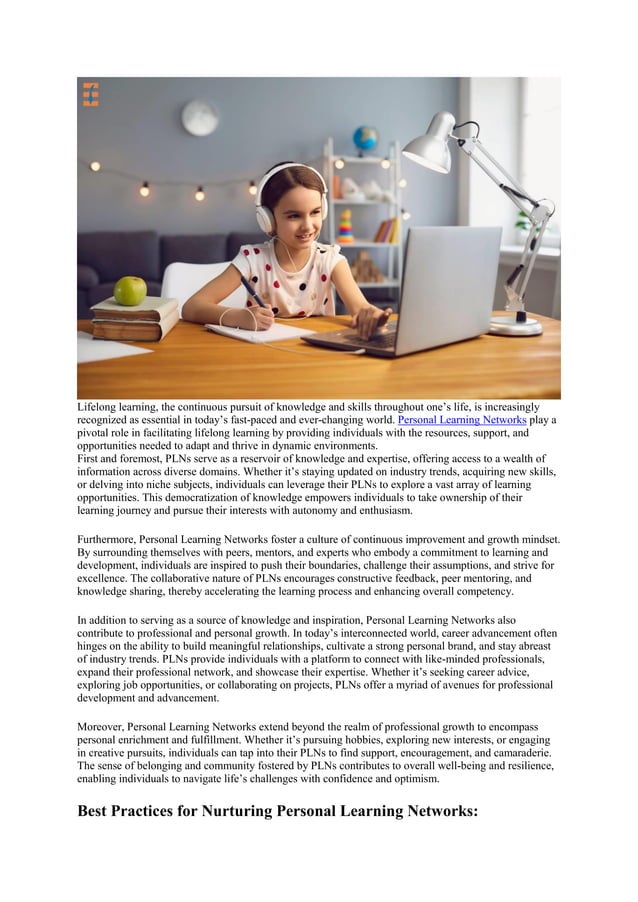 Nurturing Personal Learning Networks: The Key to Lifelong Growth | PDF