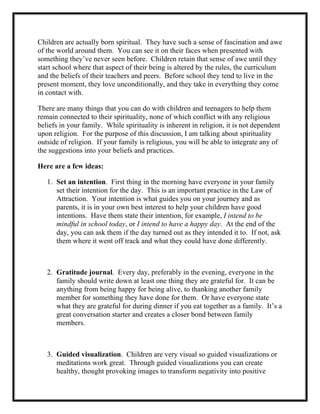 Tips for Nurturing Spirituality in Children | PDF