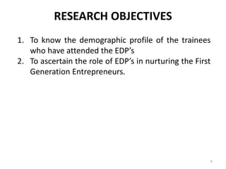 “Nurturing the First Generation Entrepreneurs through Entrepreneurship ...