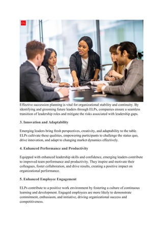 Nurturing tomorrow’s Leaders: Exploring the Significance of Emerging Leaders Programs | PDF