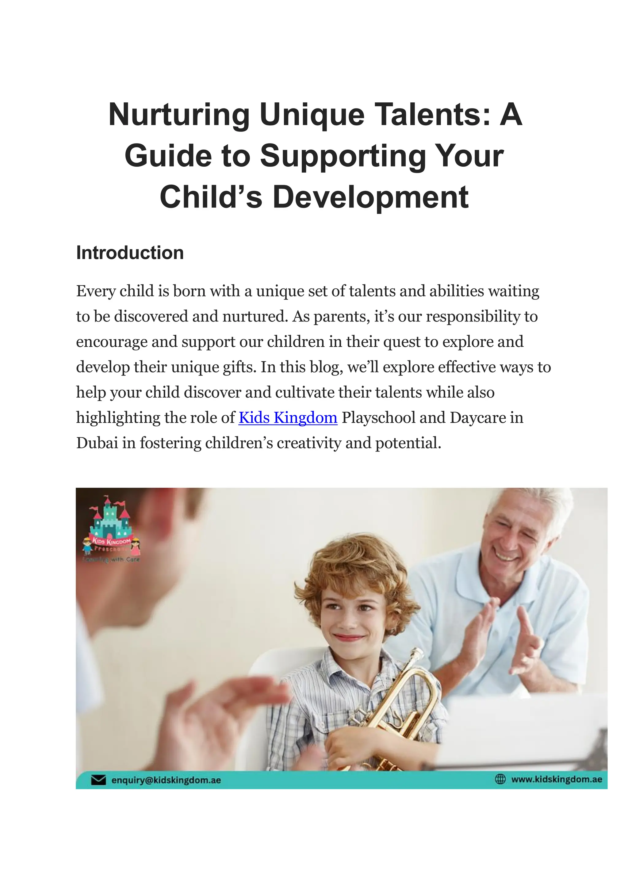 Nurturing Unique Talents How to Support Your Child's Development Kids ... Nurturing Unique Talents How to Support Your Child's Development Kids ...