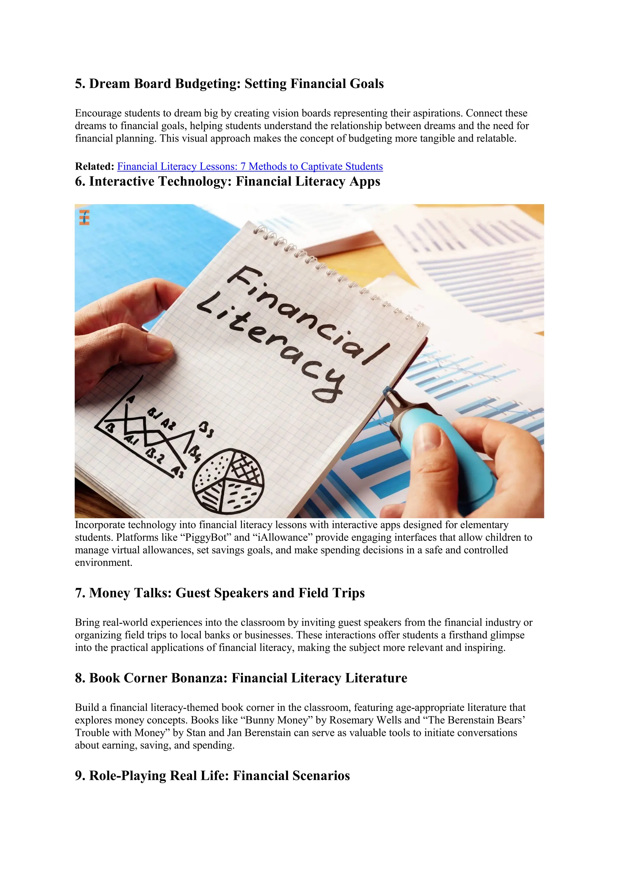 20 Effective Financial Literacy Activities and Resources for Elementary ...