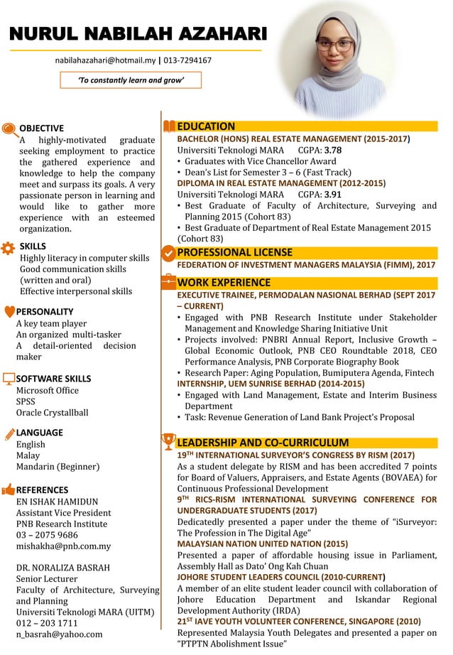 Nurul Nabilah Azahari - Resume 2018 | PDF