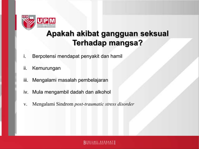 MASALAH GANGGUAN SEKSUAL DALAM KALANGAN PELAJAR DAN PERANAN KAUNSELOR | PPTX