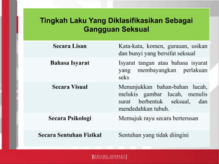 MASALAH GANGGUAN SEKSUAL DALAM KALANGAN PELAJAR DAN PERANAN KAUNSELOR | PPTX