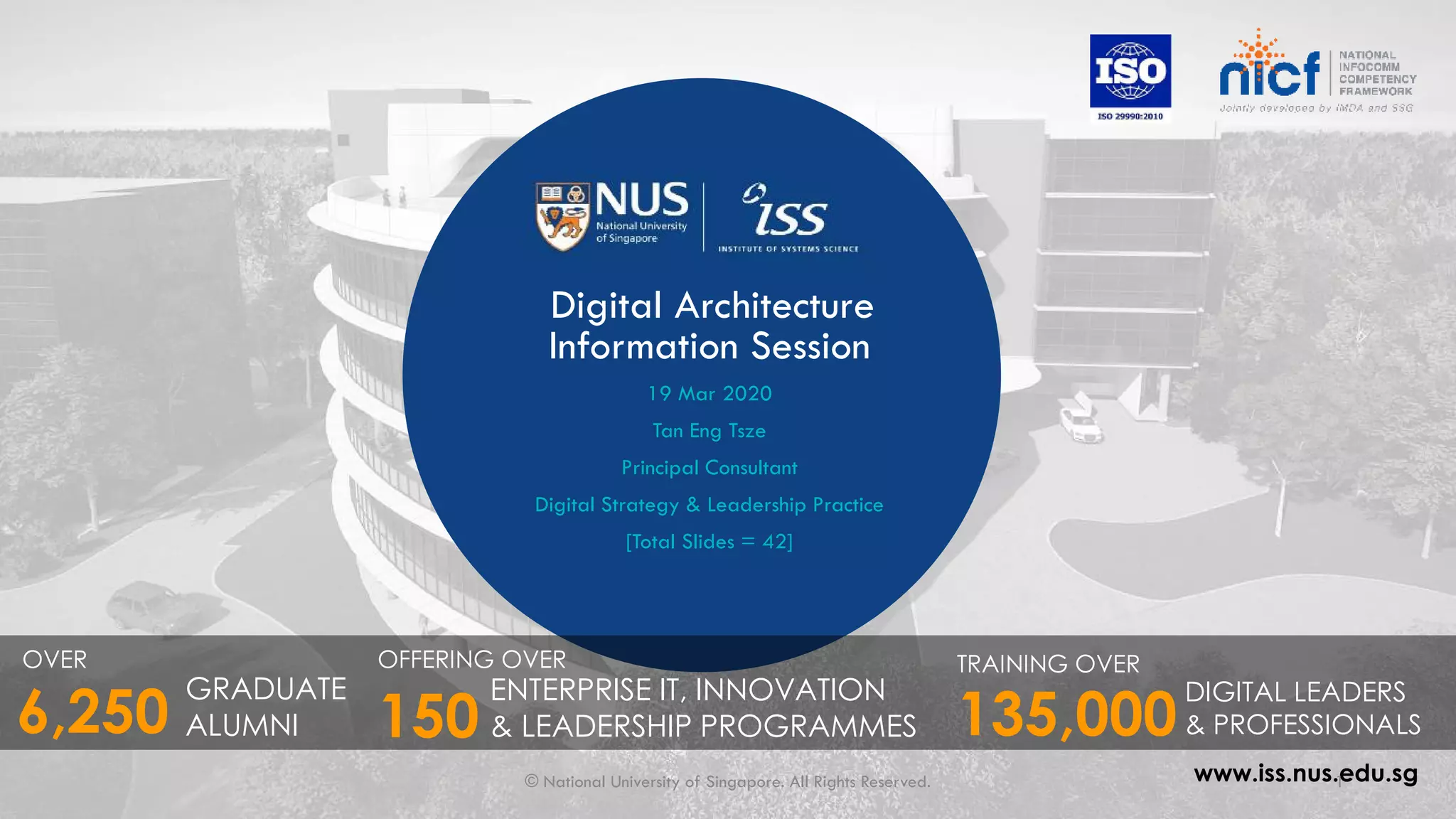NUS-ISS Digital Architecture Information Session | PDF