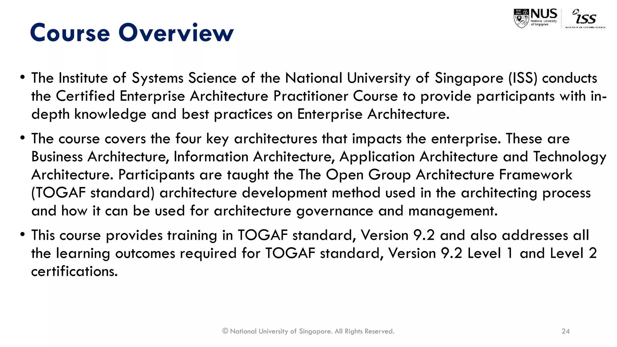 NUS-ISS Digital Architecture Information Session | PDF
