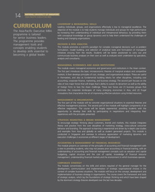 NUS Asia-Pacific Executive MBA Brochure | PDF