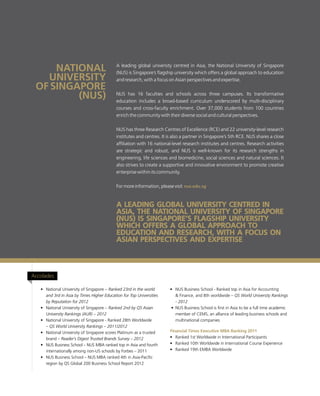 NUS Asia-Pacific Executive MBA Brochure | PDF
