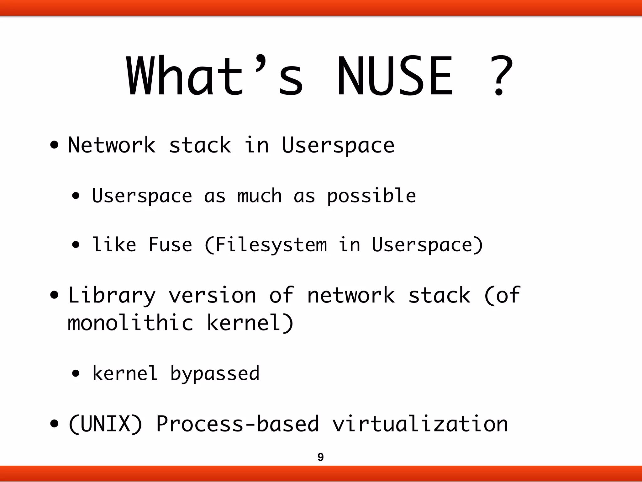 Network Stack in Userspace (NUSE) | PPT