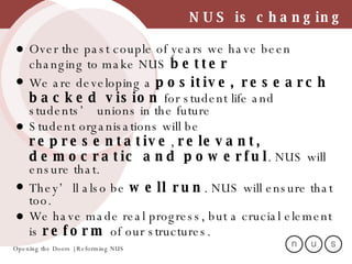 NUS Reform | PPT