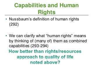 Nussbaum, The Capabilities Approach to Quality of Life | PPT