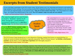 Nus science summer camp 2013 | PDF
