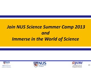 Nus science summer camp 2013 | PDF