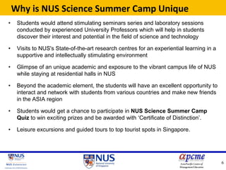 Nus science summer camp 2013 | PDF
