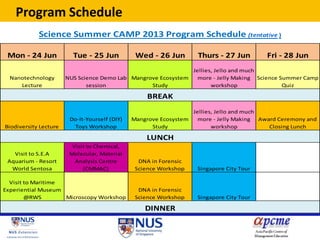 Nus science summer camp 2013 | PDF