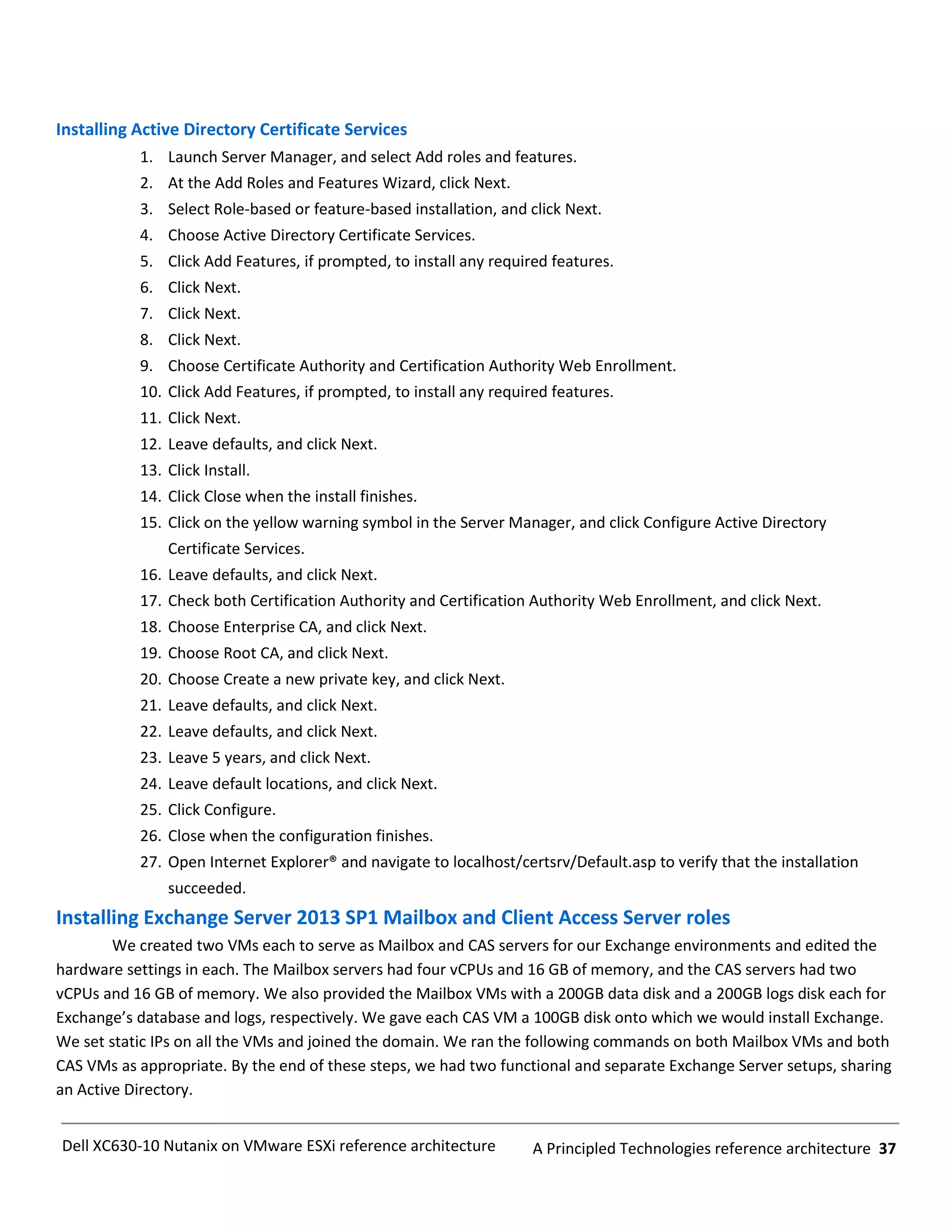 Dell XC630-10 Nutanix on VMware ESXi reference architecture | PDF