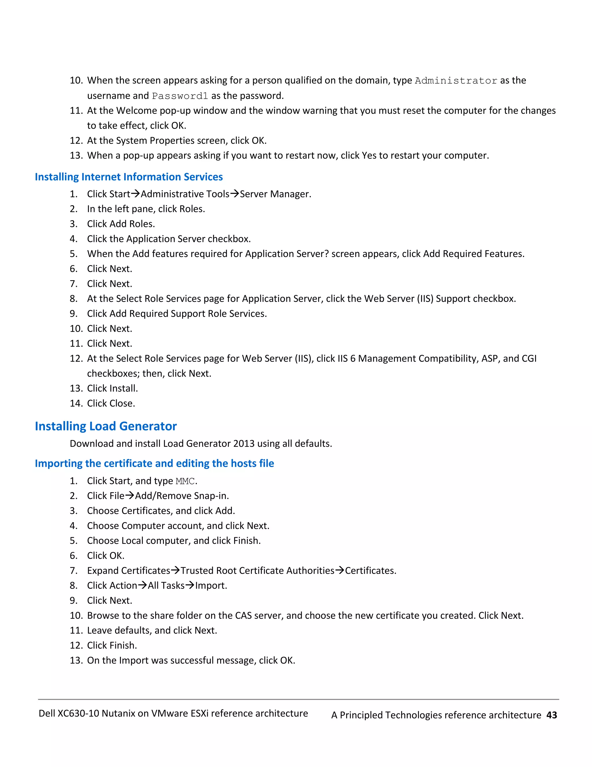 Dell XC630-10 Nutanix on VMware ESXi reference architecture | PDF