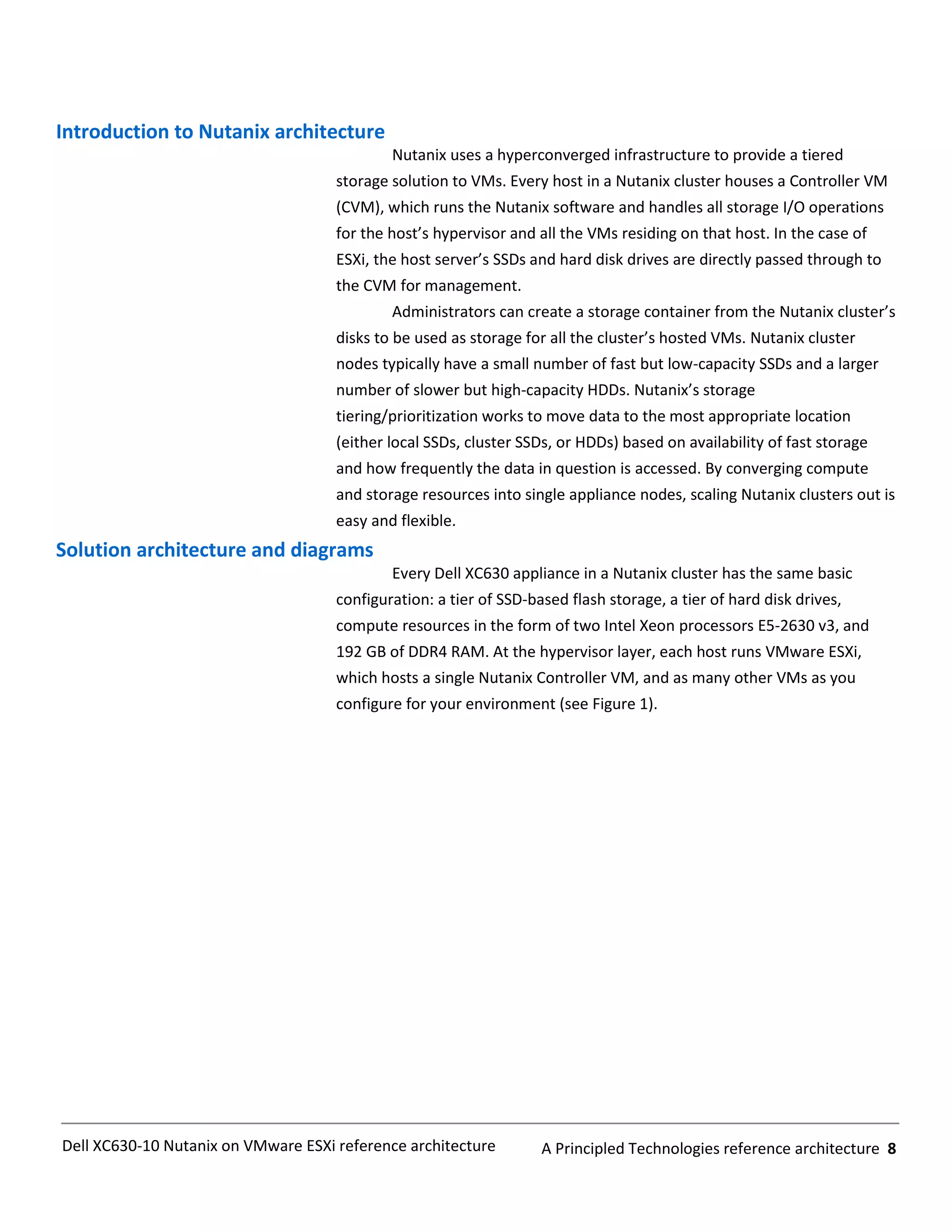 Dell XC630-10 Nutanix on VMware ESXi reference architecture | PDF