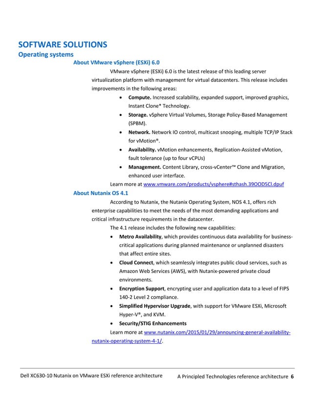 Dell XC630-10 Nutanix on VMware ESXi reference architecture | PDF | Computer Software and ...