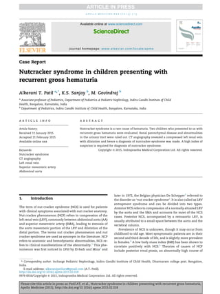Nutcracker syndrome in children presenting with recurrent gross ...