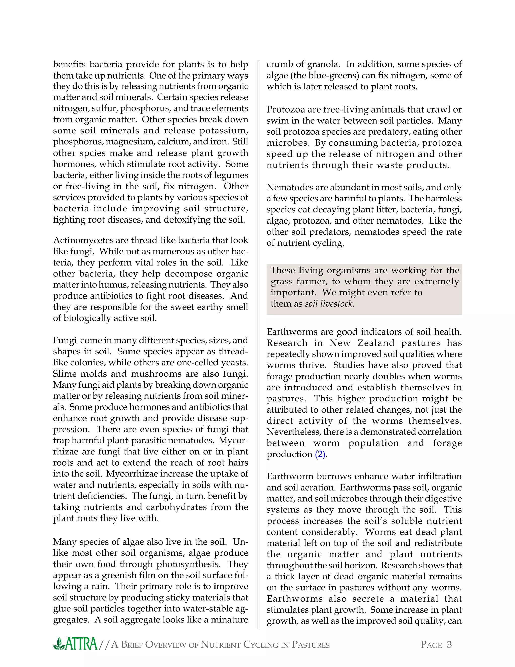A Brief Overview of Nutrient Cycling in Pastures | PDF