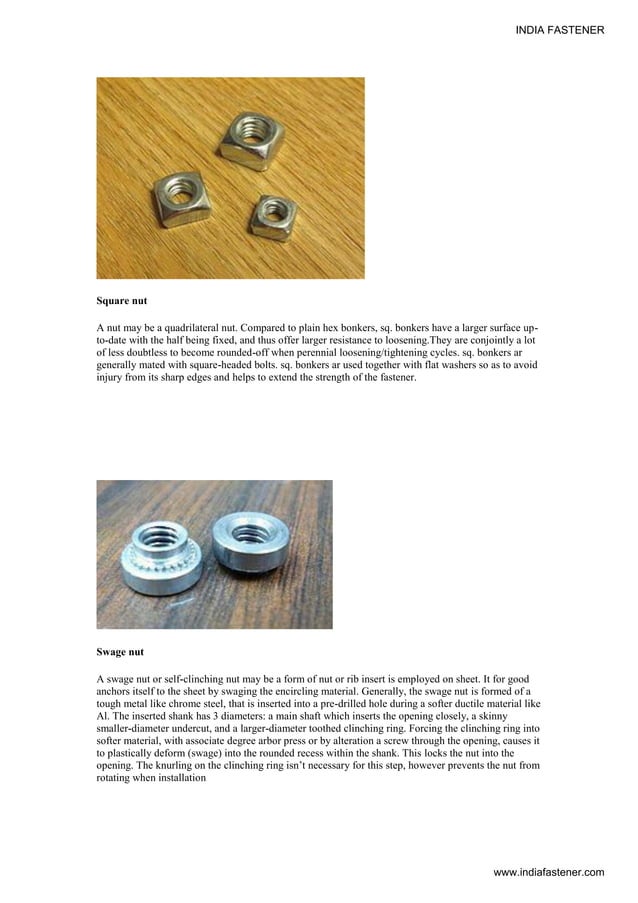 Nut fastener | PDF