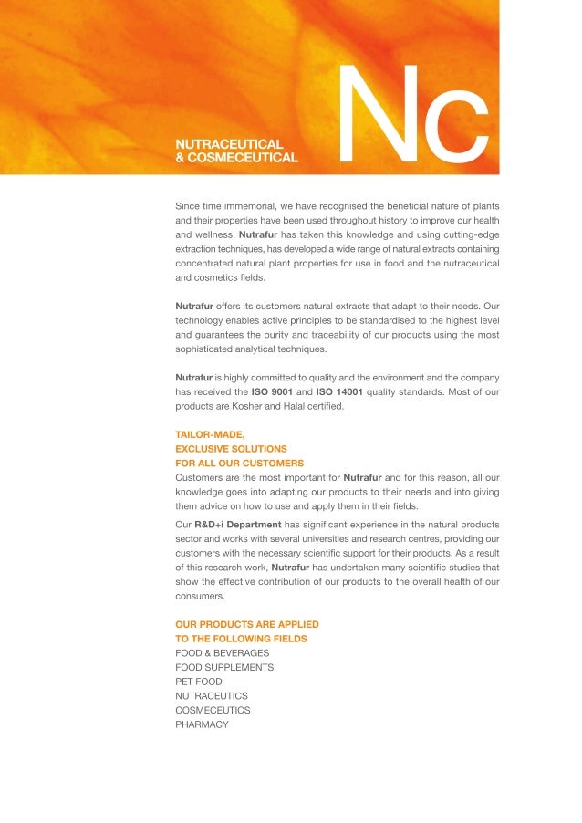 Nutraceutical & Cosmeceutical Nutrafur Extracts