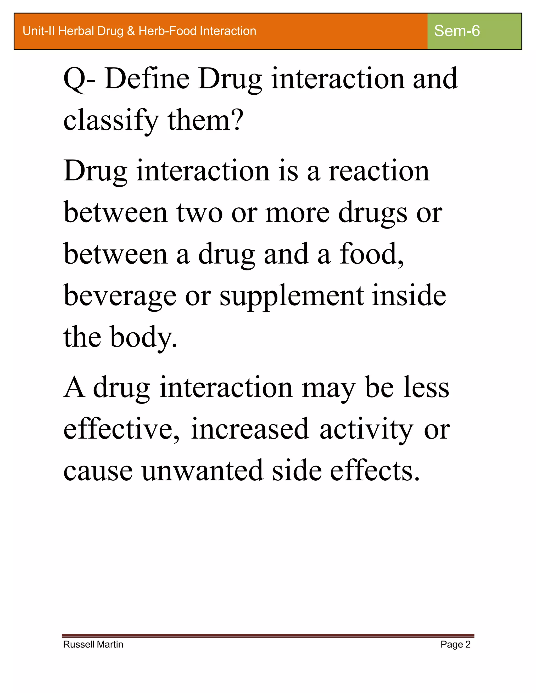 Nutraceutical (drug interaction & classification) | PPTX