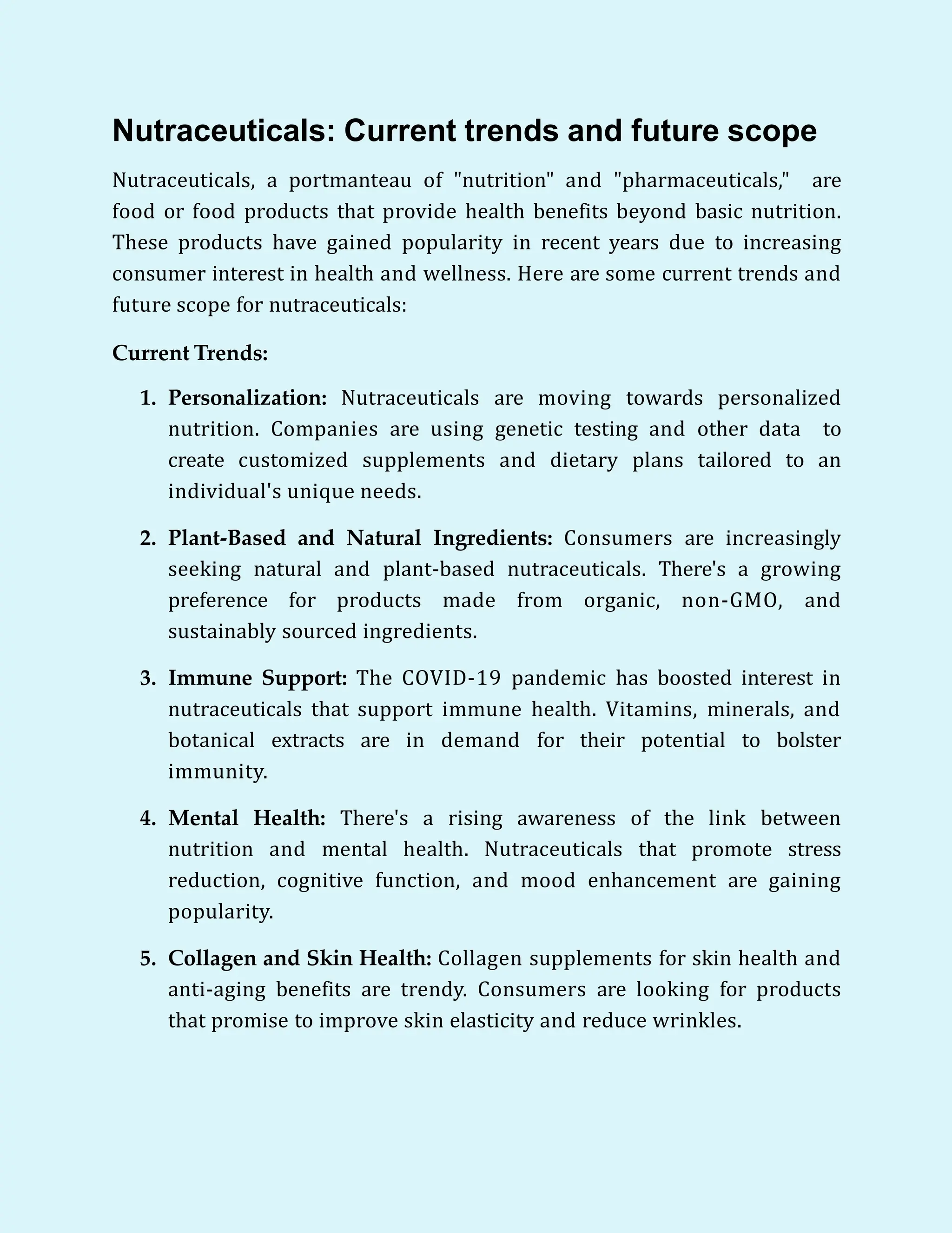 Topic: Nutraceuticals. | PPTX