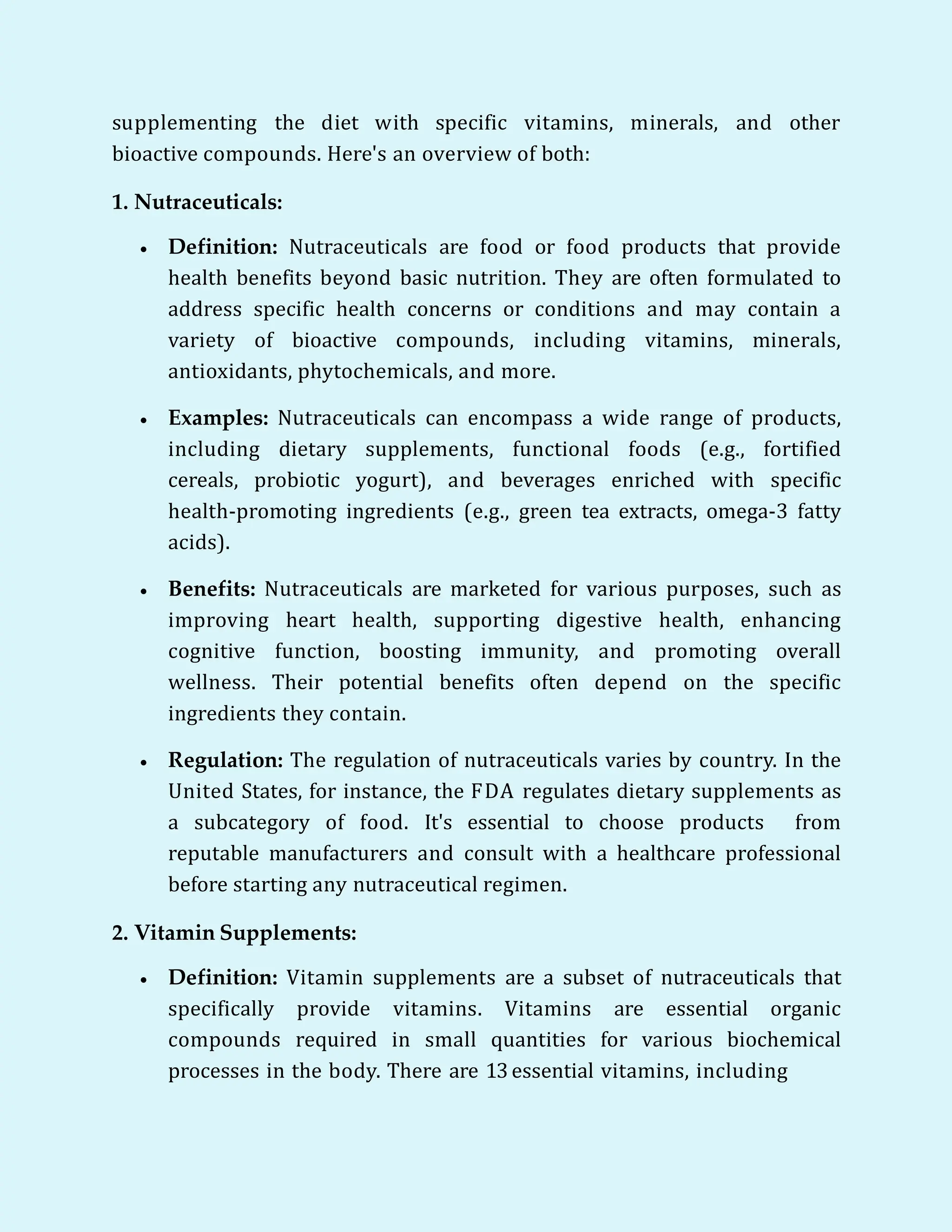 Topic: Nutraceuticals. | PPTX