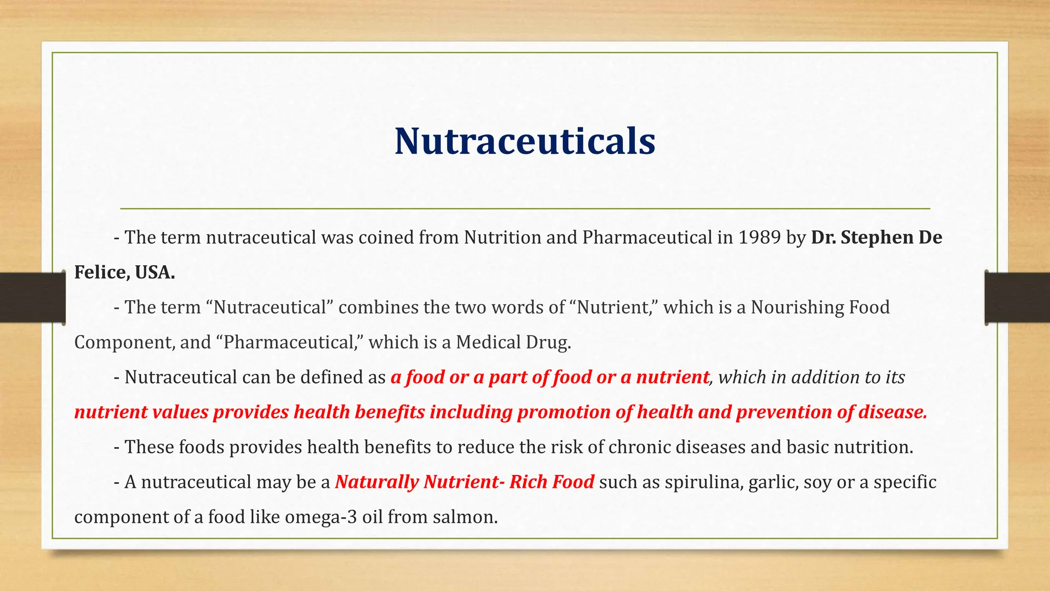 HDT Unit 2: Nutraceuticals Global Market Overview And Growth Of ...