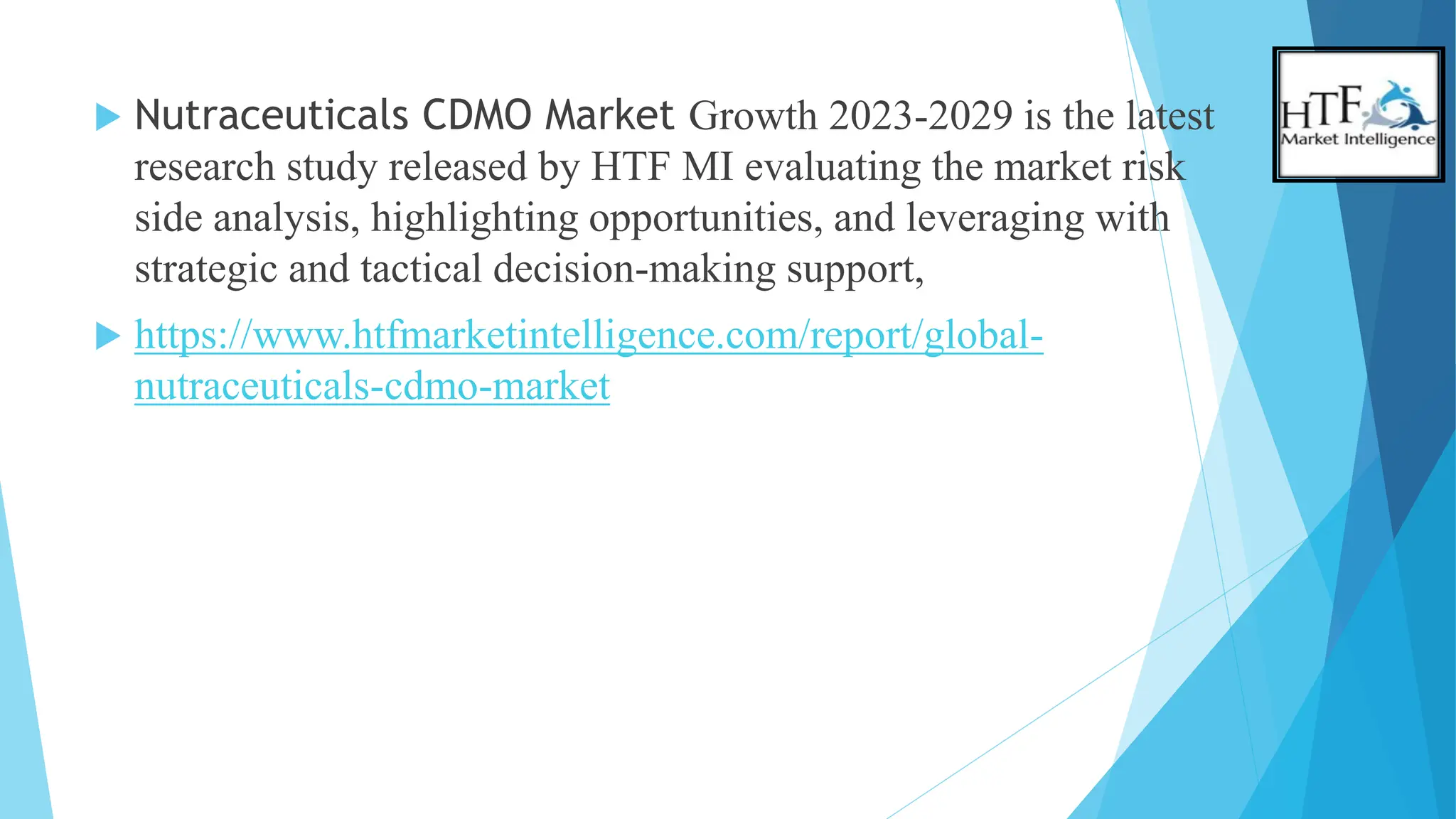 Nutraceuticals CDMO Market | PDF