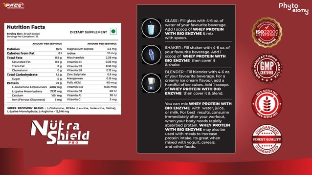 Nutra Shield Pro Whey Protein With Bio Enzyme 1kg & 3kg by phyto Atomy.pdf | Biological Sciences ...
