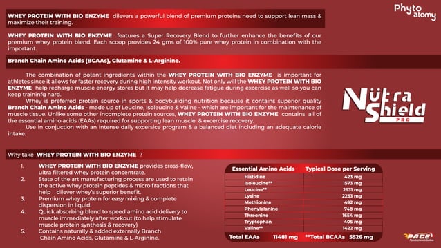 Nutra Shield Pro Whey Protein With Bio Enzyme 1kg & 3kg by phyto Atomy.pdf | Biological Sciences ...