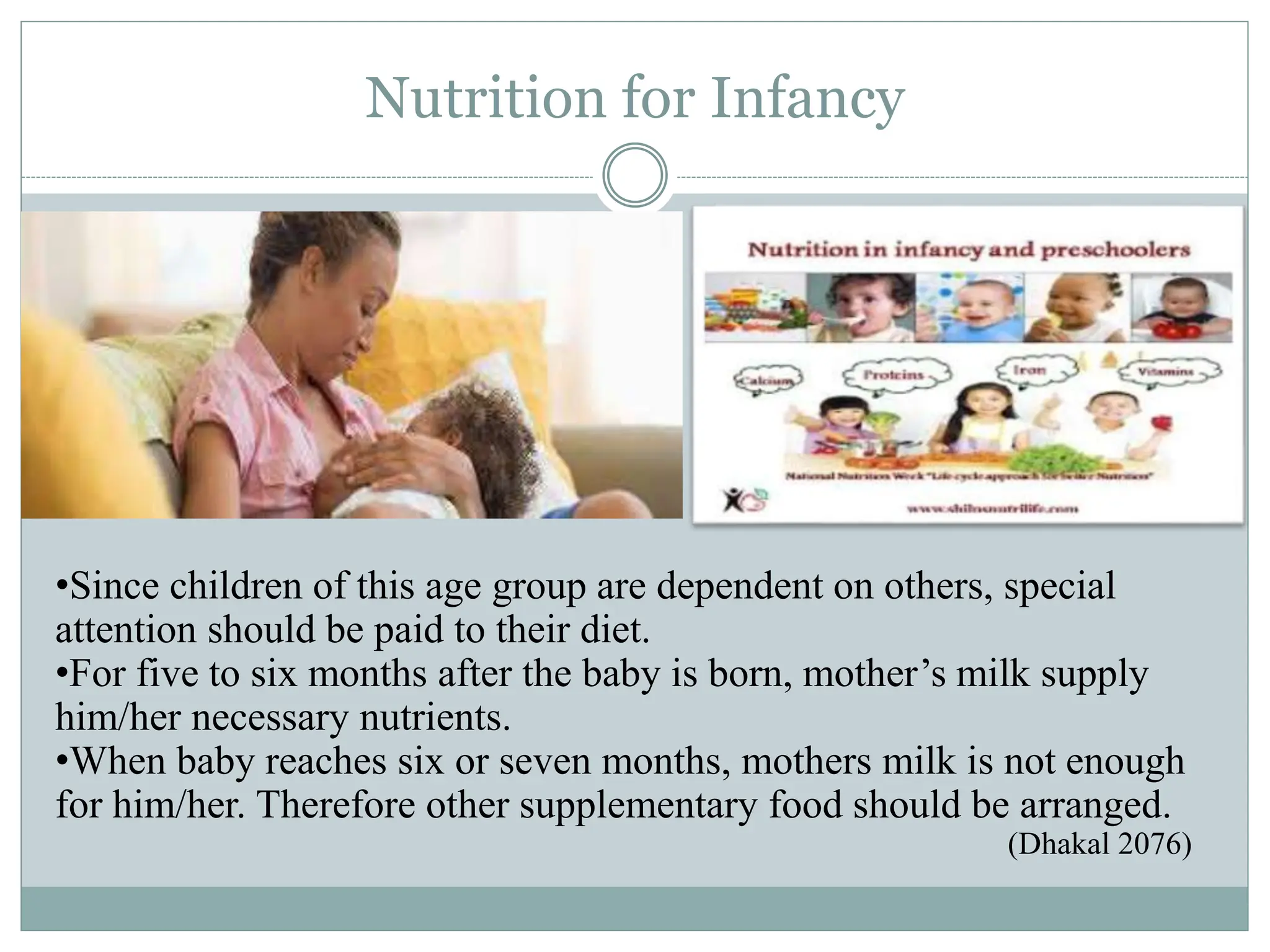 Nutrition in Infancy & Childhood PPTs for Health Education. | PPTX