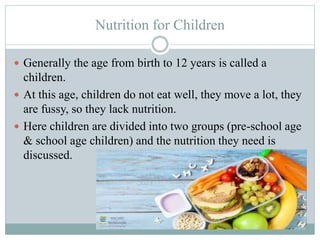 Nutrition in Infancy & Childhood PPTs for Health Education. | PPTX