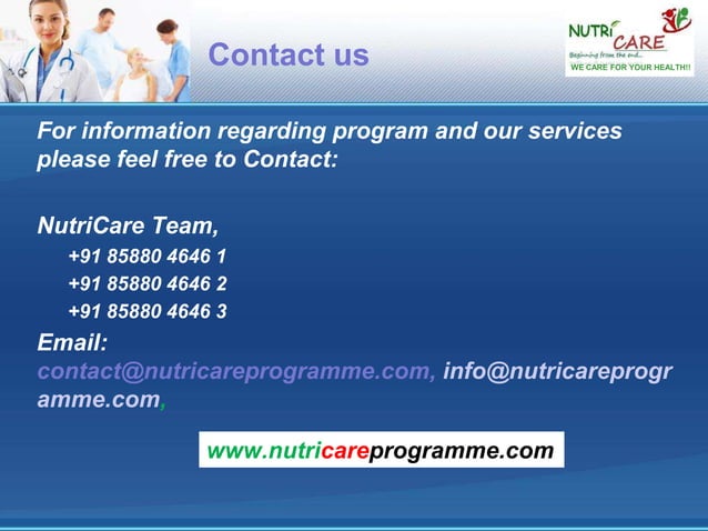 Nutricare programme profile | PPTX | Nutrition | Healthy Living