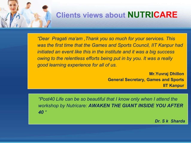 Nutricare programme profile | PPTX | Nutrition | Healthy Living