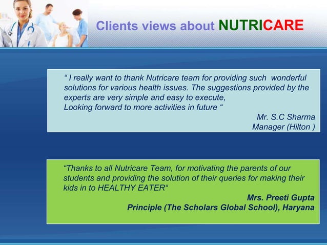 Nutricare programme profile | PPTX | Nutrition | Healthy Living