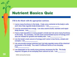 PPT on Nutrients | PPT