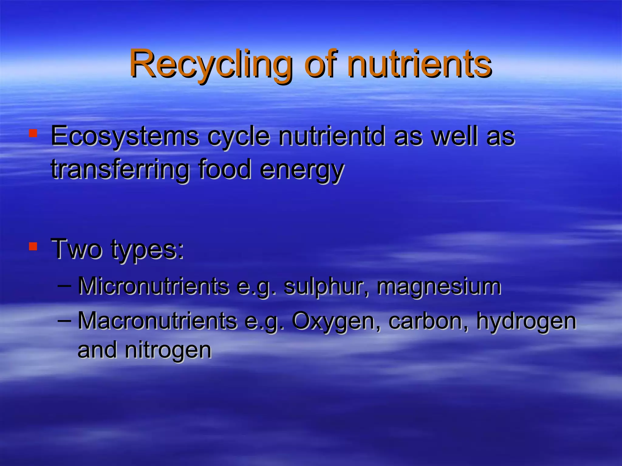 Nutrient Cycling | PPT