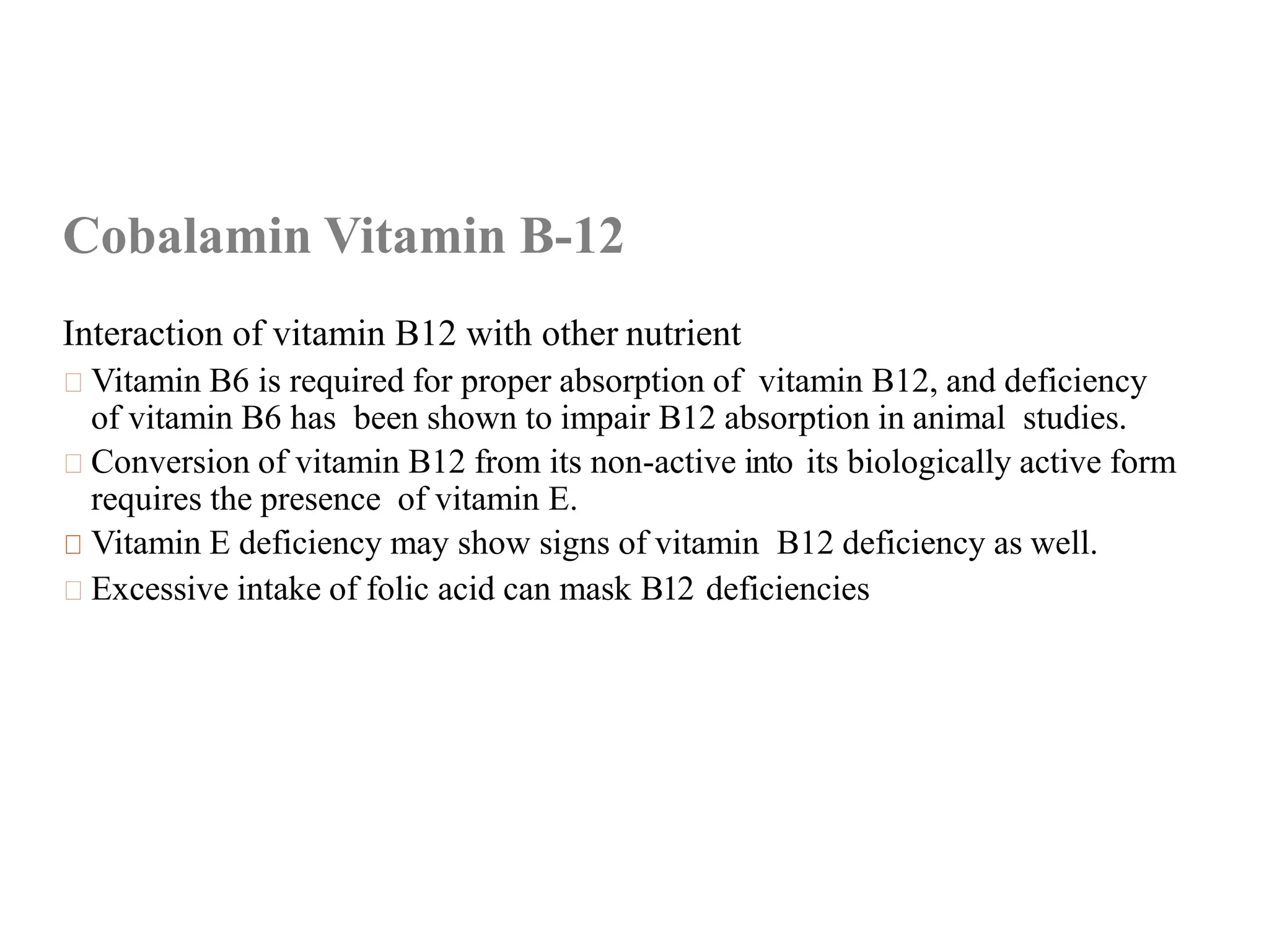 Water Soluble Vitamins and Nutrient -nutrient interaction | PPTX