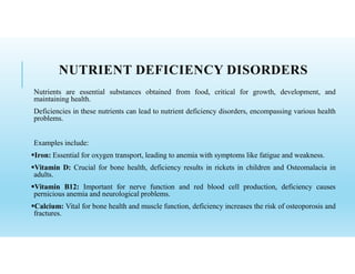 Nutrient and dietary deficiency disorders and special nutrient ...